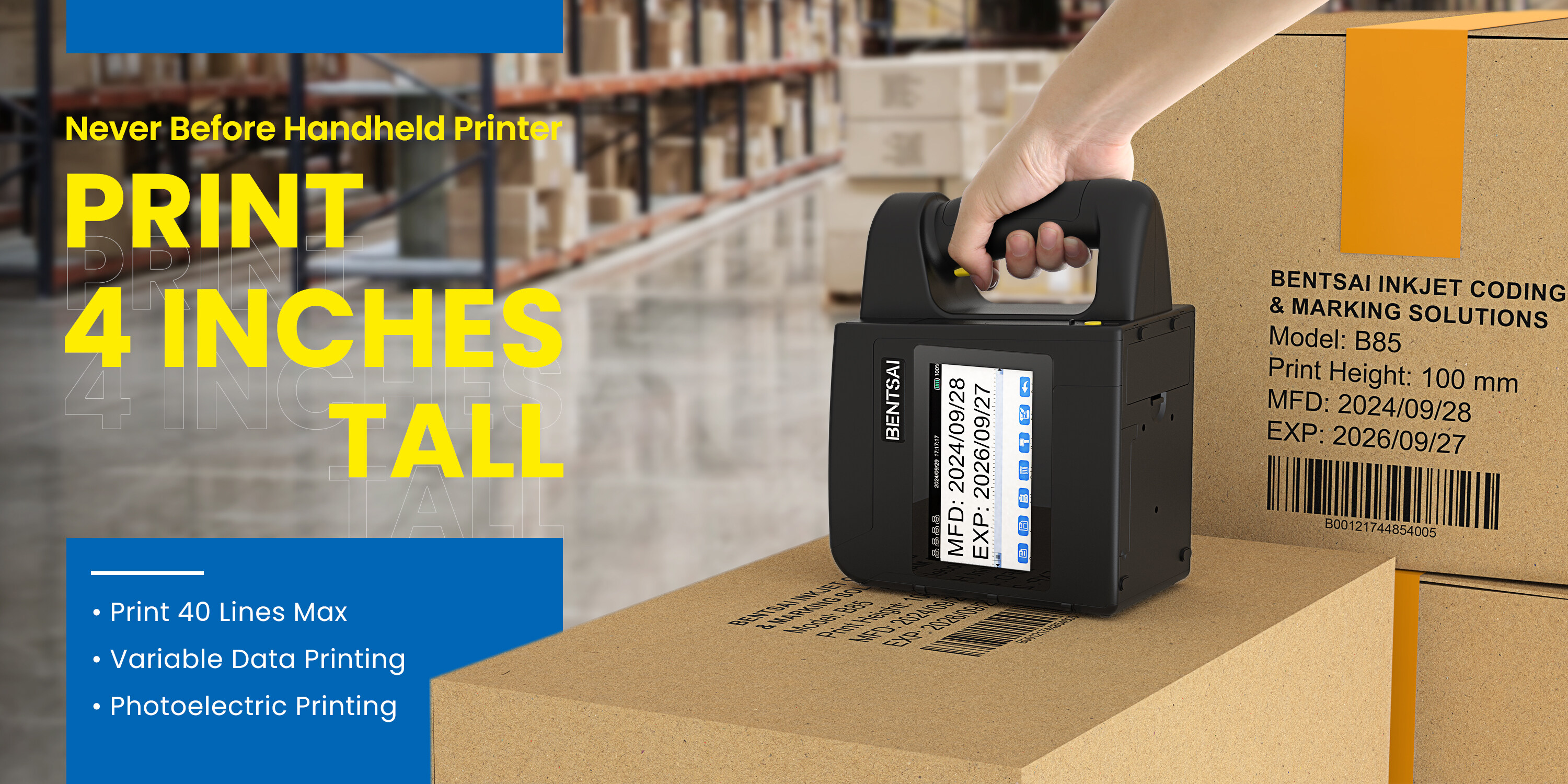 BENTSAI B85 Handjet Large Character Portable Printer Gun